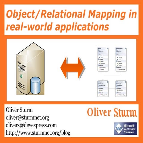 Object Relational Mapping In Real World Applications Ppt Databases Computer Software And