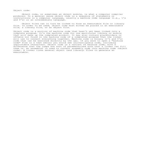 Object Code Pdf