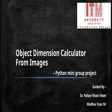 Measuring objects dimension from the uploaded photograph using openCv in Python | PPT