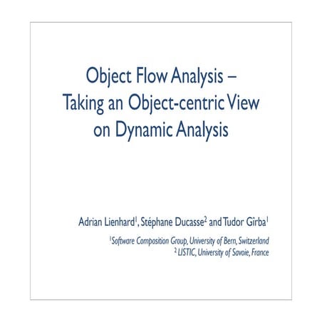 Object Flow Analysis | PDF