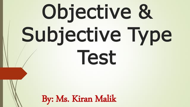 Objective type tests items - Merits and Demerits || merits and Demerits ...