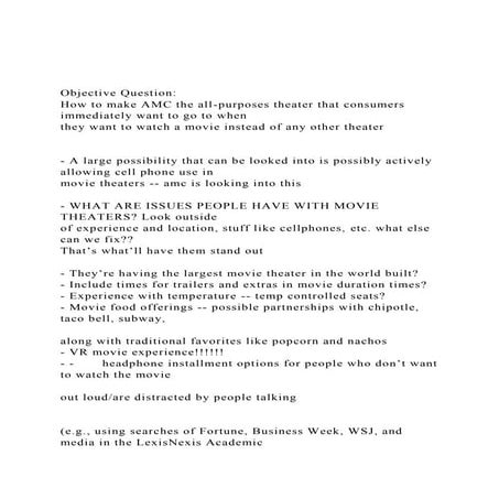 Objective Question How to make AMC the all-purposes theate.docx | Home Entertainment Systems ...