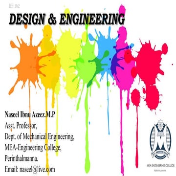 Aspects of Engineering Design:Objective, Constraints, Functions & Means ...