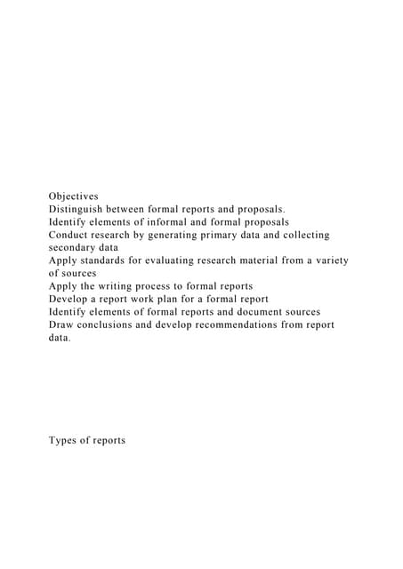 Types of Formal Reports | PPT