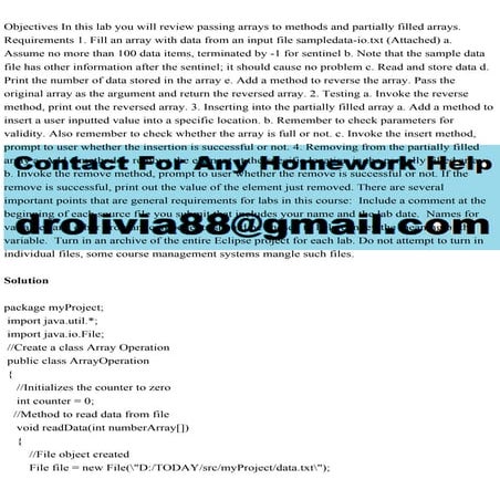 Objectives In This Lab You Will Review Passing Arrays To Methods Andpdf 
