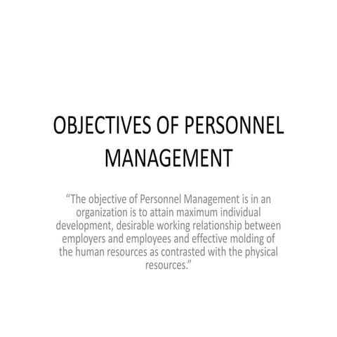 Objectives of Personnel Management and HRM(1) | PPTX