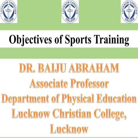 Objectives of sports training | PPTX