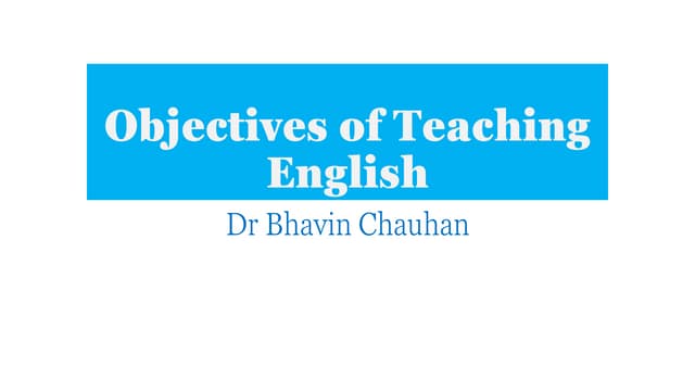 English Language Teaching - An Introduction | PPTX