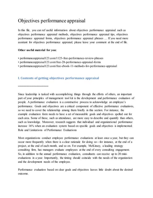 Sample of performance appraisal comments | DOCX | Resume Writing and ...