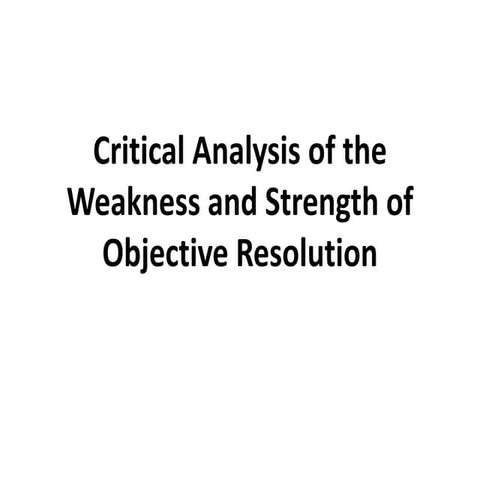 Objectives resolution | PPTX