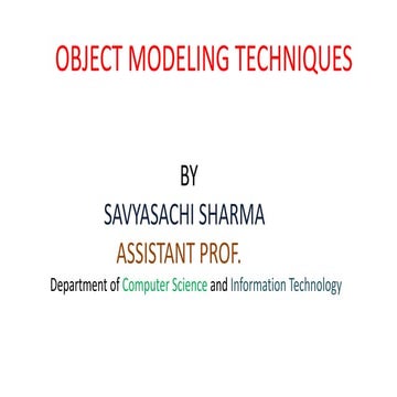 Object Modeling Techniques By Savyasachi Pptx Programming Languages
