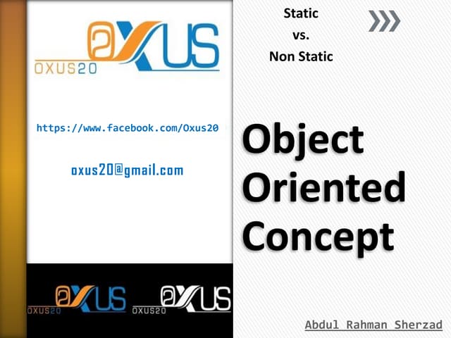 Object Oriented Concept Static vs. Non Static | PPT Object Oriented Concept Static vs. Non Static | PPT