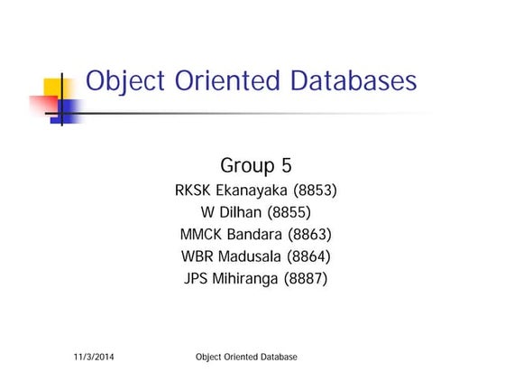 Object Oriented Database Ppt 3000