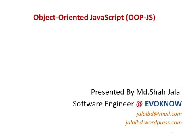 Object Oriented Javascript Ppt