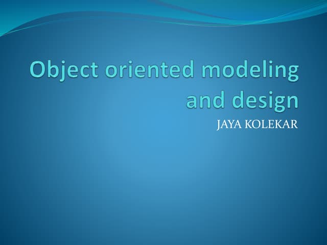 Object Oriented Modeling And Design Ppt 4160