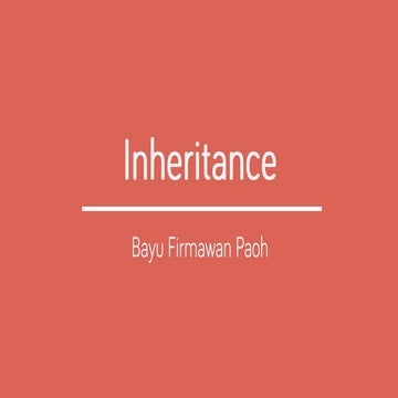 Object Oriented Programing Inheritance Ppt 