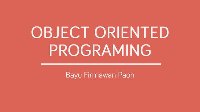 Object Oriented Programing Intro Ppt 3244