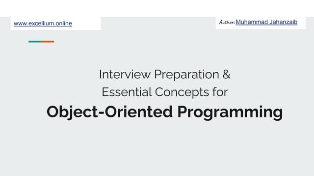 Object Oriented Programming Ppt