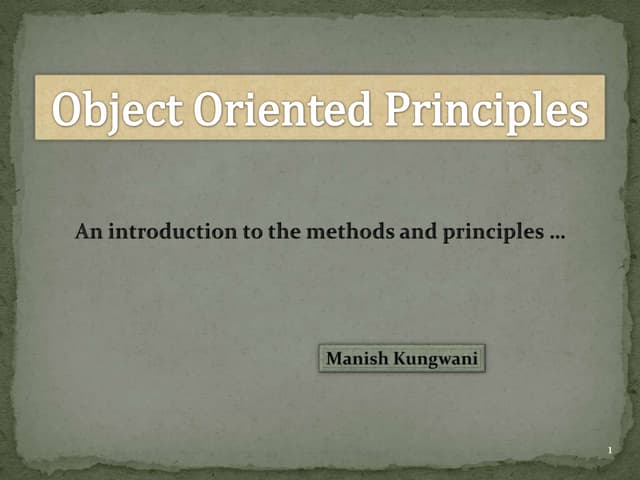 Object Oriented Programming Mine Normalized Ppt