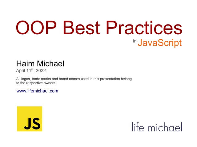 Oop Best Practices In Javascript Ppt