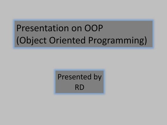 Oop Concepts In Python Programming Language Ppt