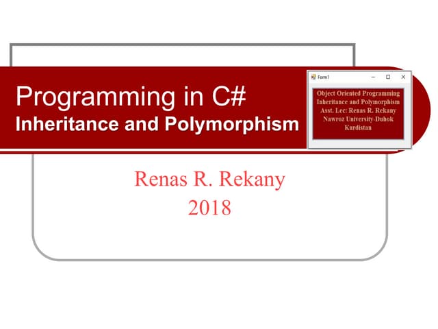 Object Oriented Programming Inheritance Ppt