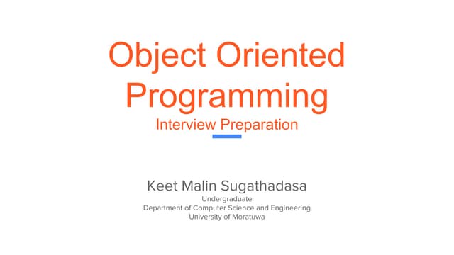 Object Oriented Programming Interview Questions Ppt