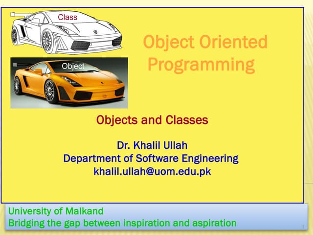 Object Oriented Programming Lecture 01.pptx Object Oriented Programming Lecture 01.pptx