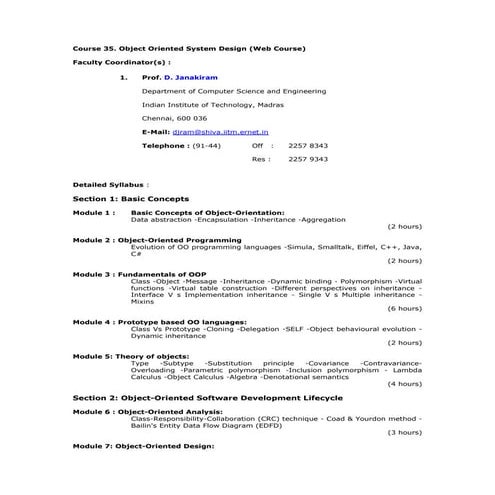 Object oriented system design | PDF