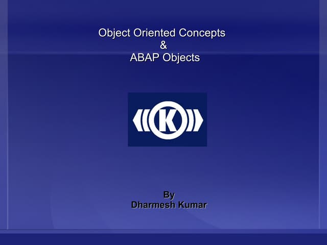 Abap Object Oriented Concepts Ppt 8313