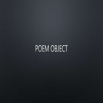 Object poem brossa | PPTX