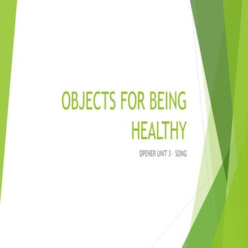 Objects for being healthy | PPTX