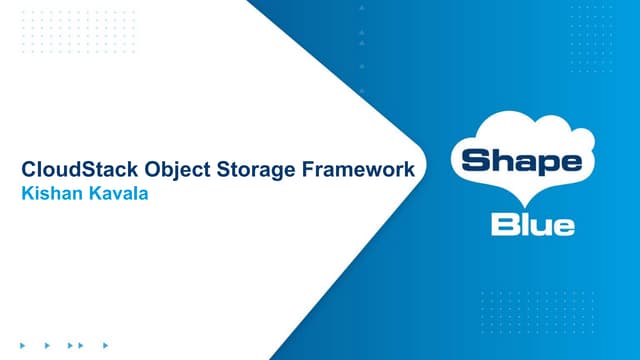 Cloudstack Object Storage Framework And Demo Ppt