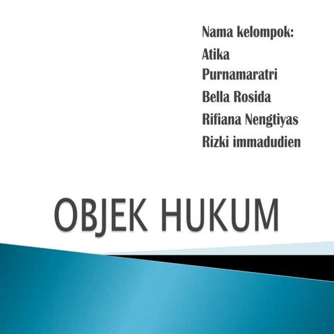 Objek hukum | PPTX