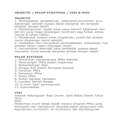 Objektif / MISI & VISI | DOCX