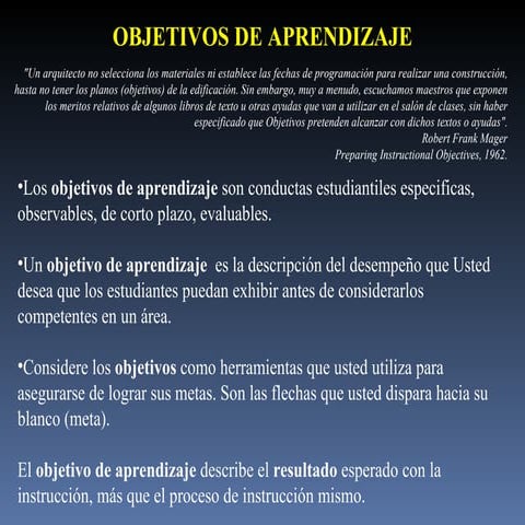 Objetivos de aprendizaje | PPT