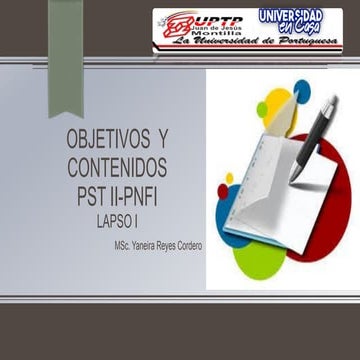 Objetivos y Contenidos PST II-PNFI Lapso I | PDF