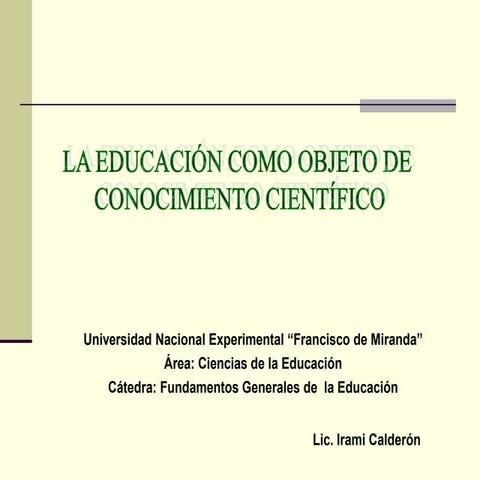 Objeto de conocimiento científico | PPT