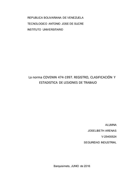 Registro, clasificación y estadística de lesiones de trabajo | PPT