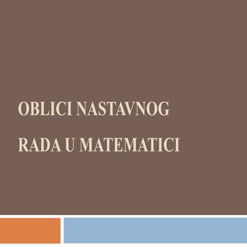 Oblici rada | PPT