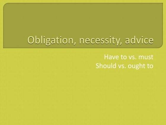 Modals of obligation | PPTX