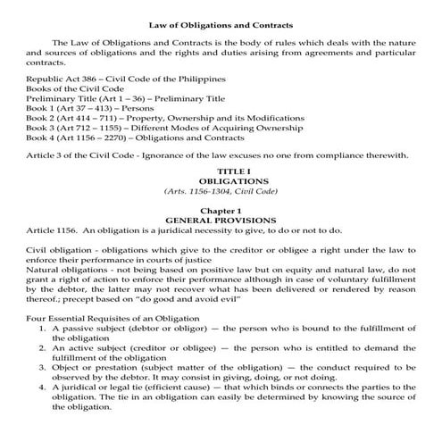 Obligations and-contracts reviewer | PDF