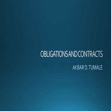 Obligations and contracts (p1) | PPT