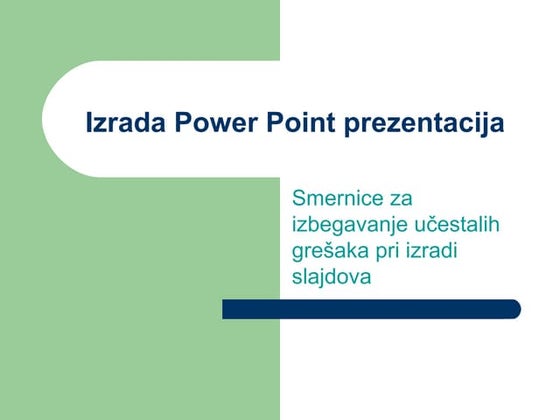 Kako napraviti dobru power point prezentaciju | PPT