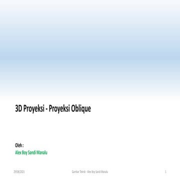 Oblique Projection - Projection 3D | PPT