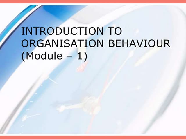Nature of Organisational behaviour | PPTX