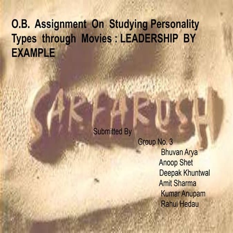 Ob movie presentation sarfarosh | PPTX | Movies | Entertainment
