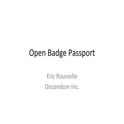 Open Badge Passport - Eric Rousselle | PDF