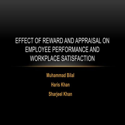 effects of rewards and appraisals on employee performance and workplace ...