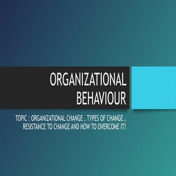 Organizational behaviour | PPT